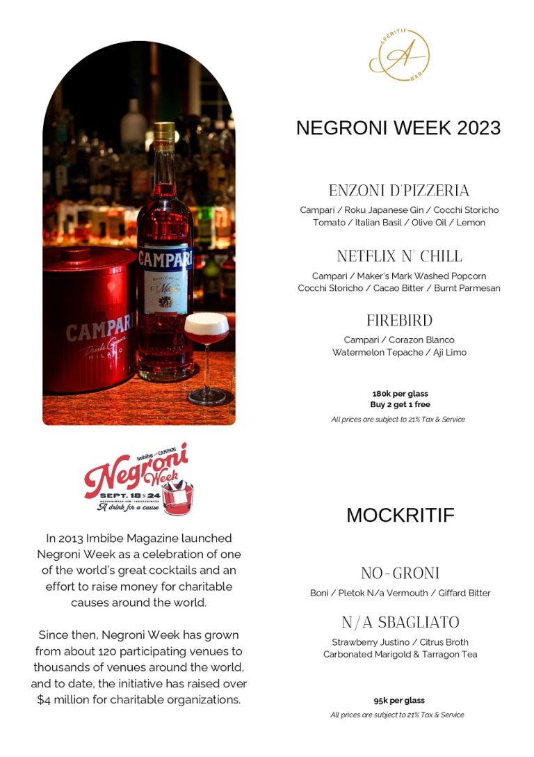 Where to Celebrate the Iconic Negroni Week in Bali - NOW! Bali